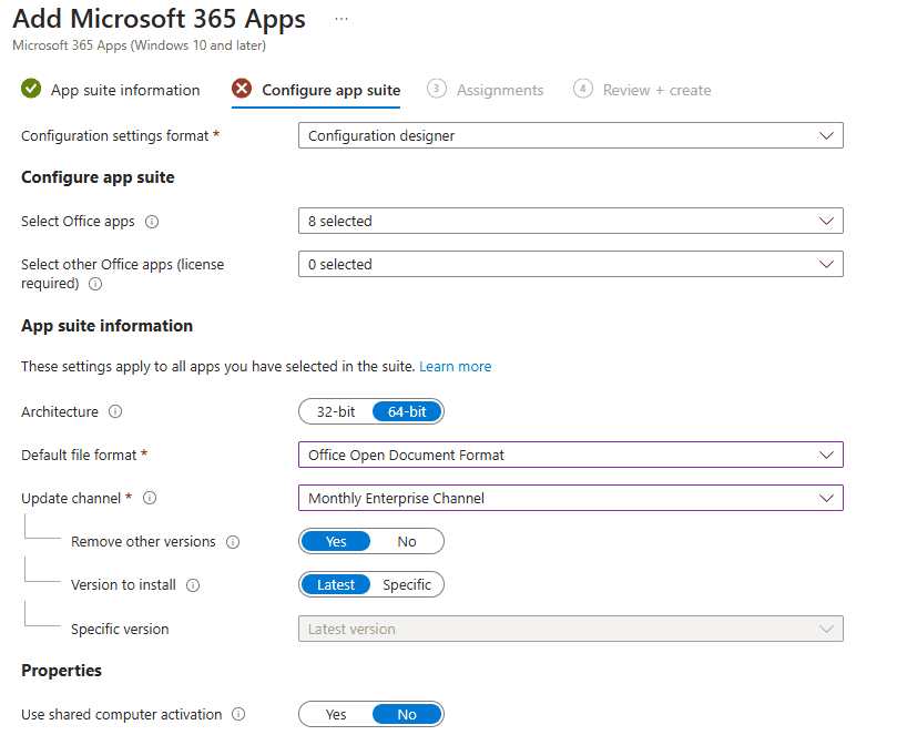 Intune Bug: Adding Microsoft 365 Apps in Intune